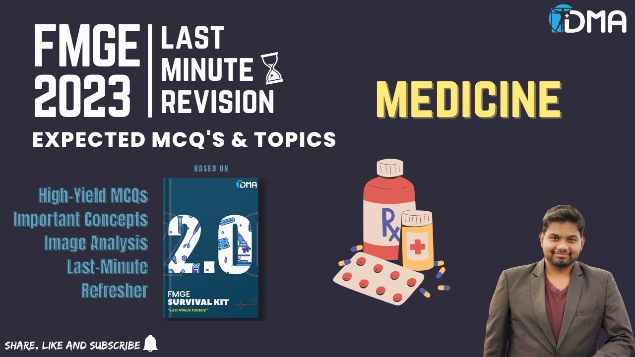 DMA's FREE LAST MINUTE REVISION FOR FMGE JULY 2023 - MEDICINE - YouTube