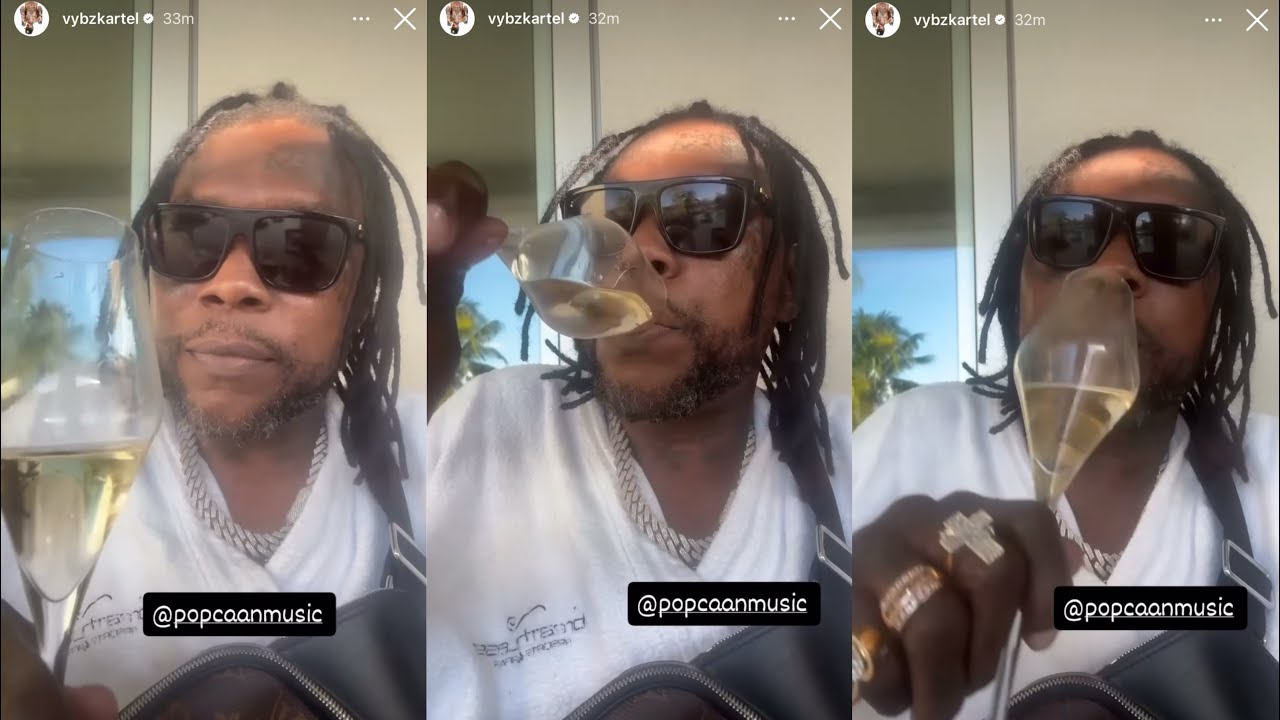 VYBZ KARTEL DRINKING CHAMPAGNE & A VIBE TO POPCAAN & CHRONIC LAW MUSIC ...