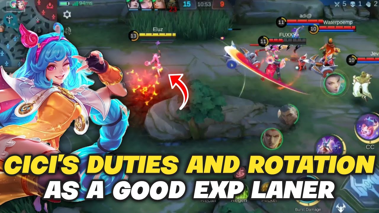 CICI'S DUTIES AND ROTATION AS EXP LANER || CICI TUTORIAL MLBB - YouTube