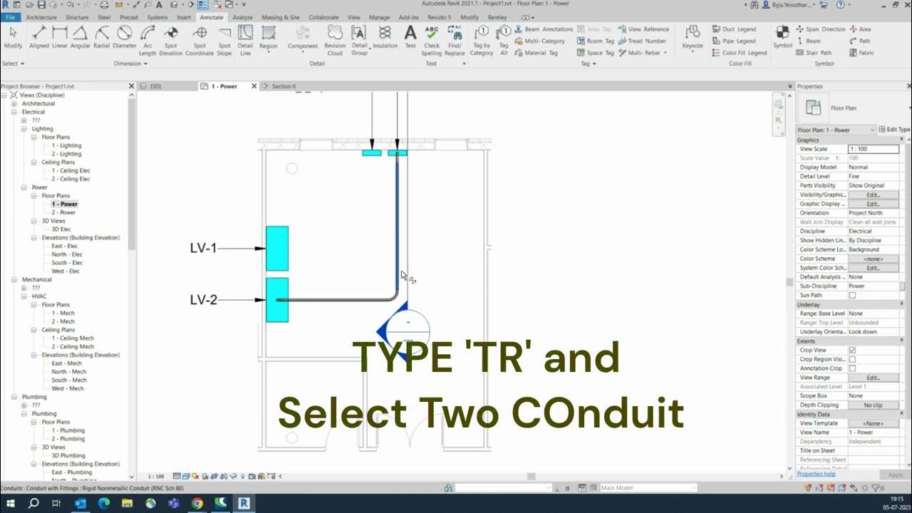 Electrical Conduit Run//Revit Electrical - YouTube