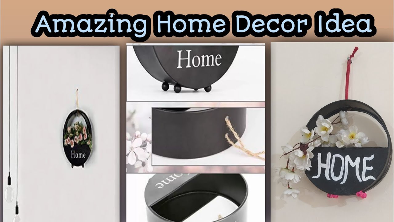 The Round Black Metal Wall Planter Wall Hanging Flower Pot Stand (Home ...