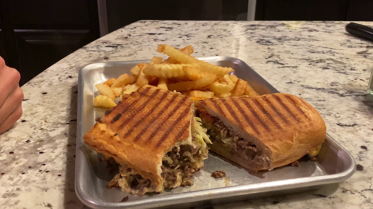 How to make New York chop cheese burger sandwich - YouTube
