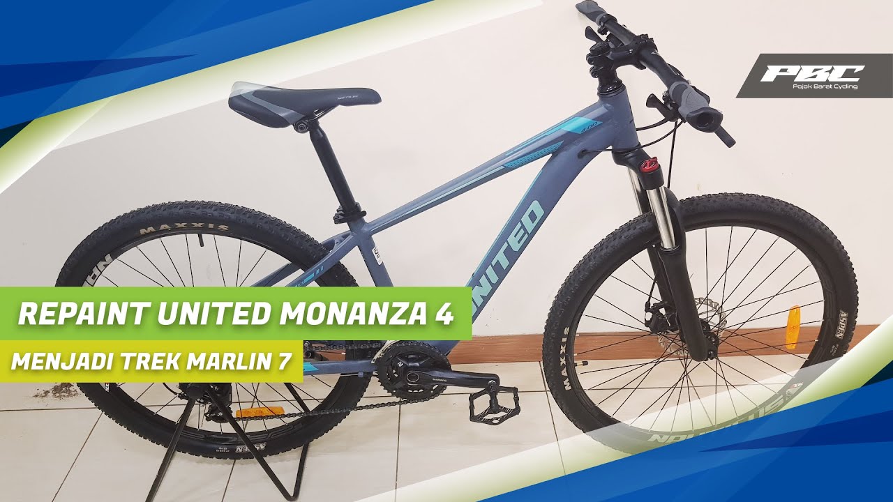 REPAINT Frame Sepeda United Monanza 4.00 Jadi Trek Marlin 7 - YouTube