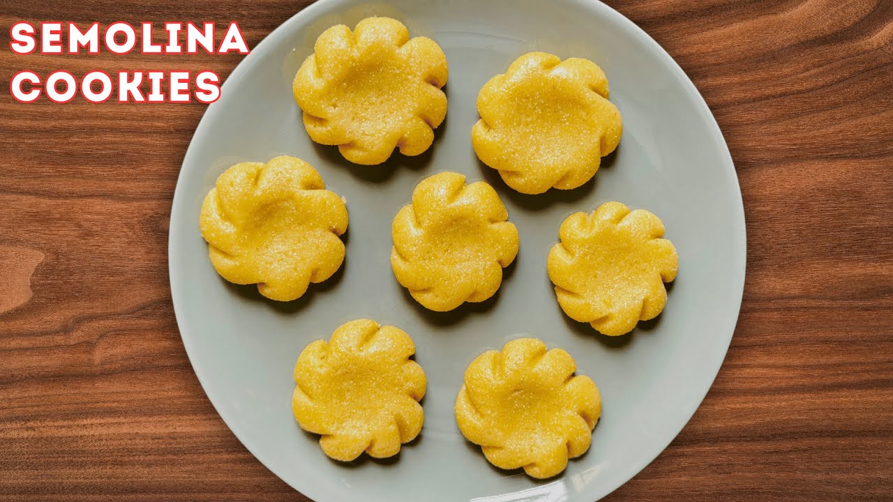 Quick and Easy Semolina Cookies Recipe | Semolina Biscuits/Sugee ...