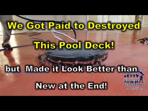 Check out this Transformation! Making Old Pool Deck Look New Again ...