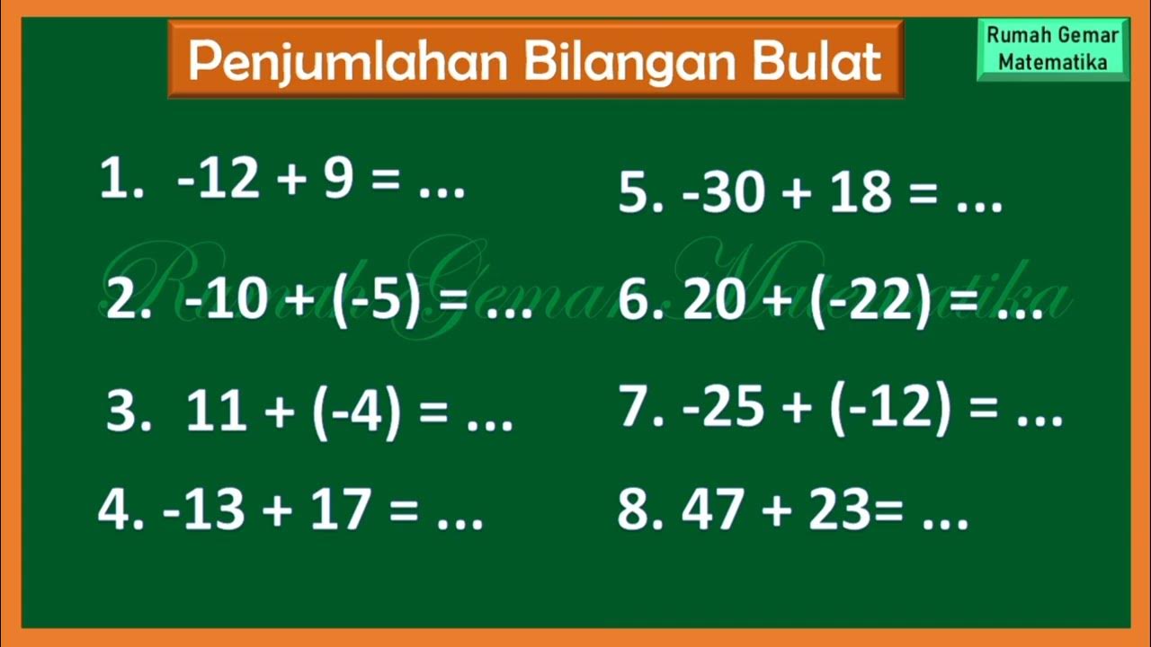 CARA MUDAH MENGHITUNG PENJUMLAHAN BILANGAN BULAT # ...