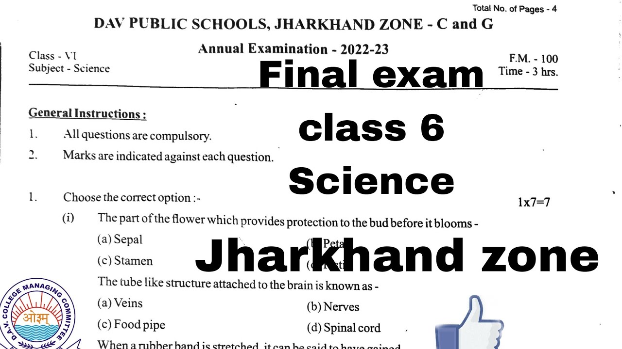 dav class 6 question paper| dav class 6 question paper science | dav ...