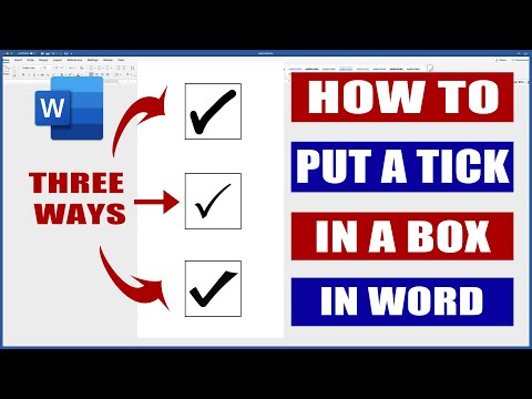 How to put a tick in a box in Word | Microsoft Word Tutorials