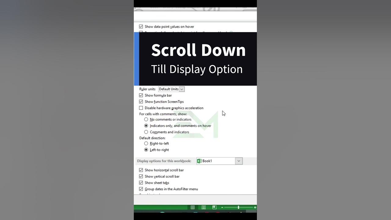 Hide Scroll Bar In Excel - YouTube