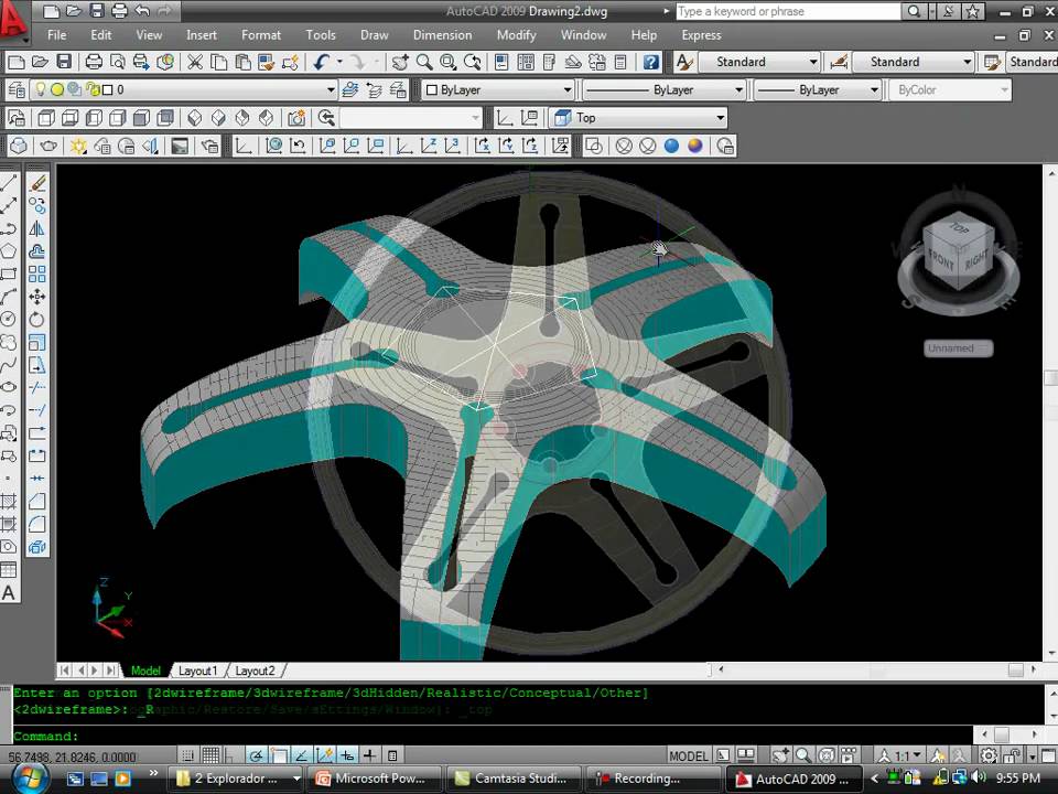 Drawing a rim(3D) using AutoCAD in 45 seconds - YouTube