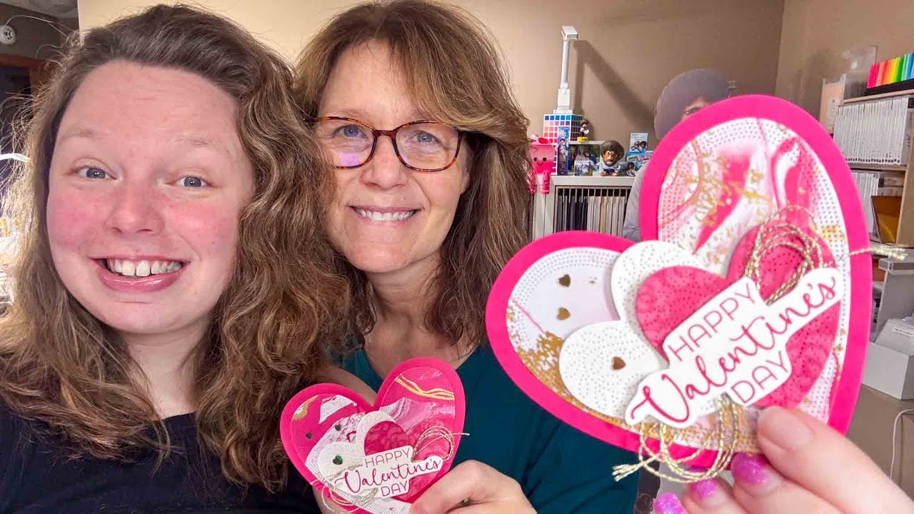 Live Making a Fun Fold Valentine's Day Card - YouTube