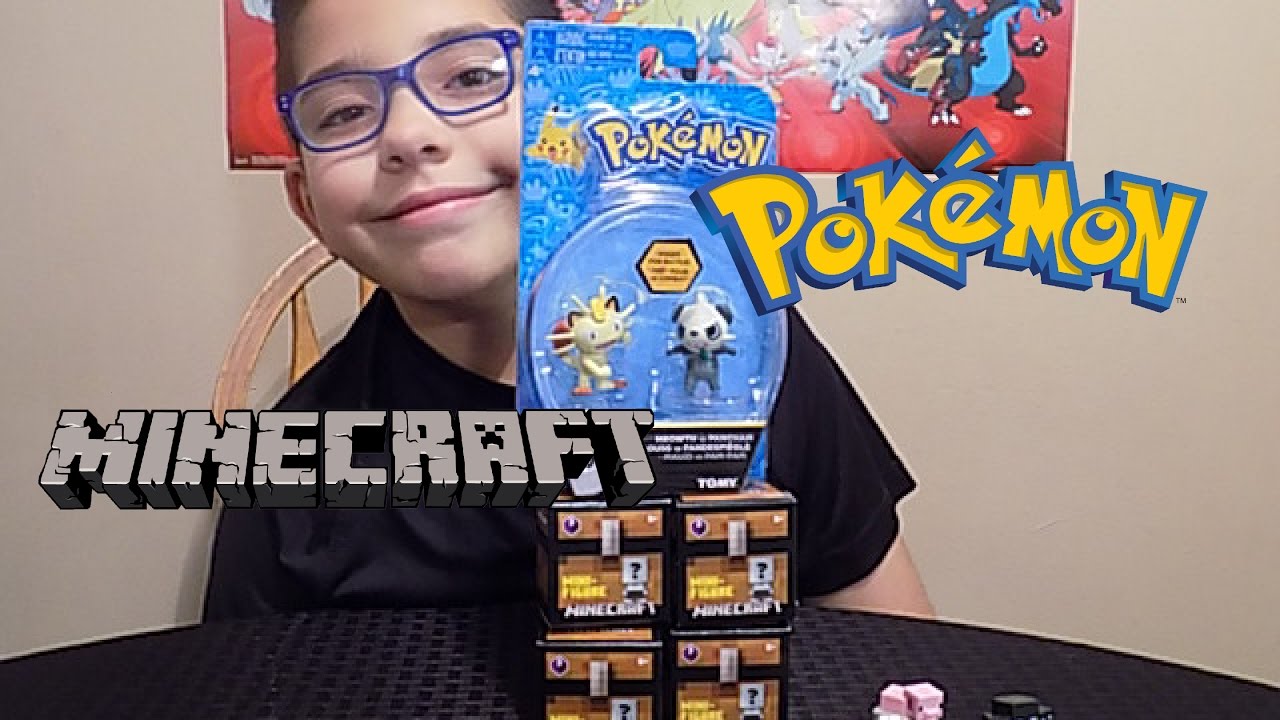 Pokemon Figures and Minecraft Chest Series 3 Unboxing Gold Figure! Kids ...
