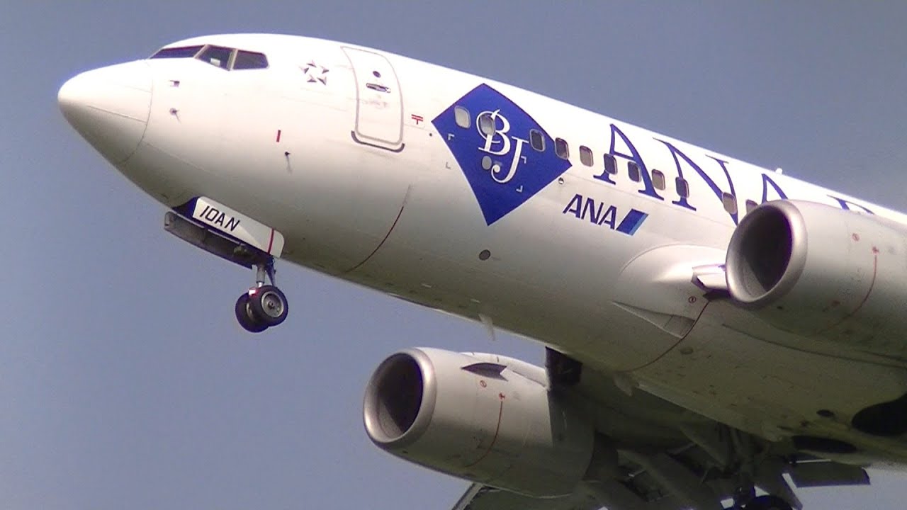 ANA Business Jet Boeing B737 landing @Narita Airport - YouTube