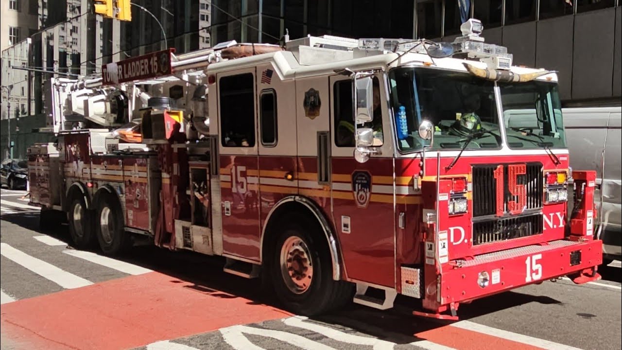 FDNY Ladder 15 Passing By On Broadway In Lower Manhattan, New York City ...