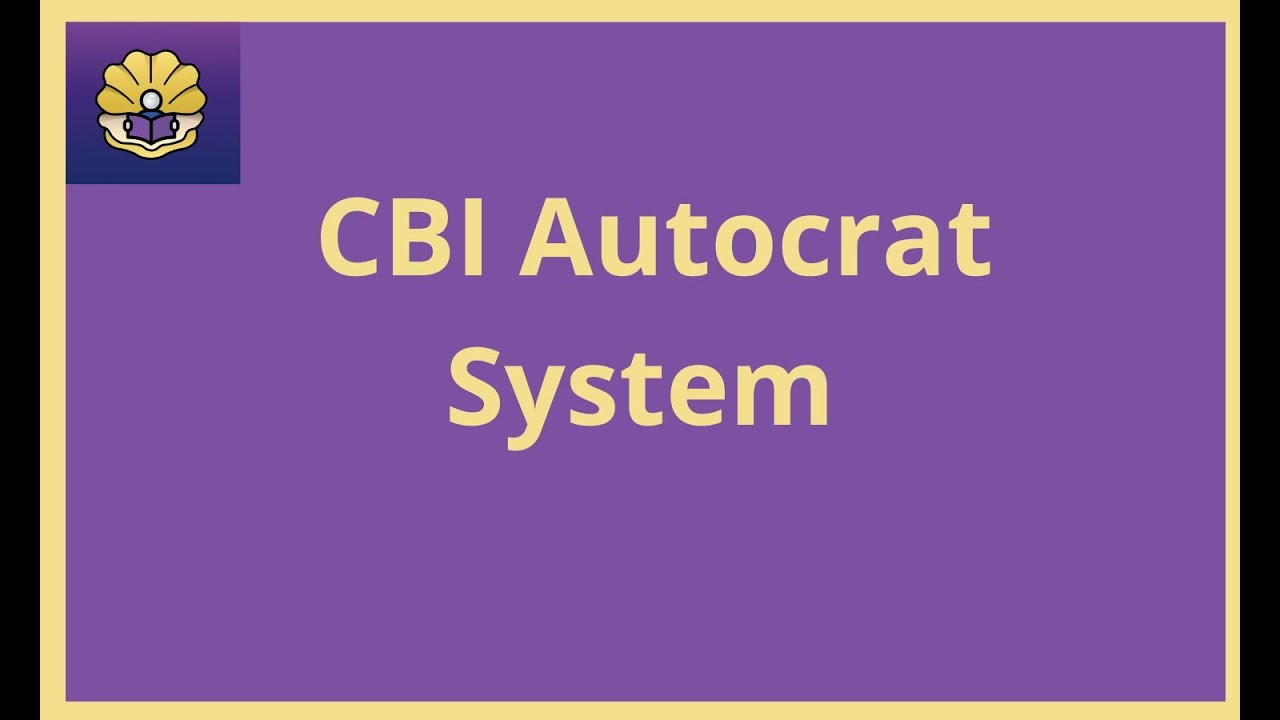 CBI Autocrat System-Long Version - YouTube