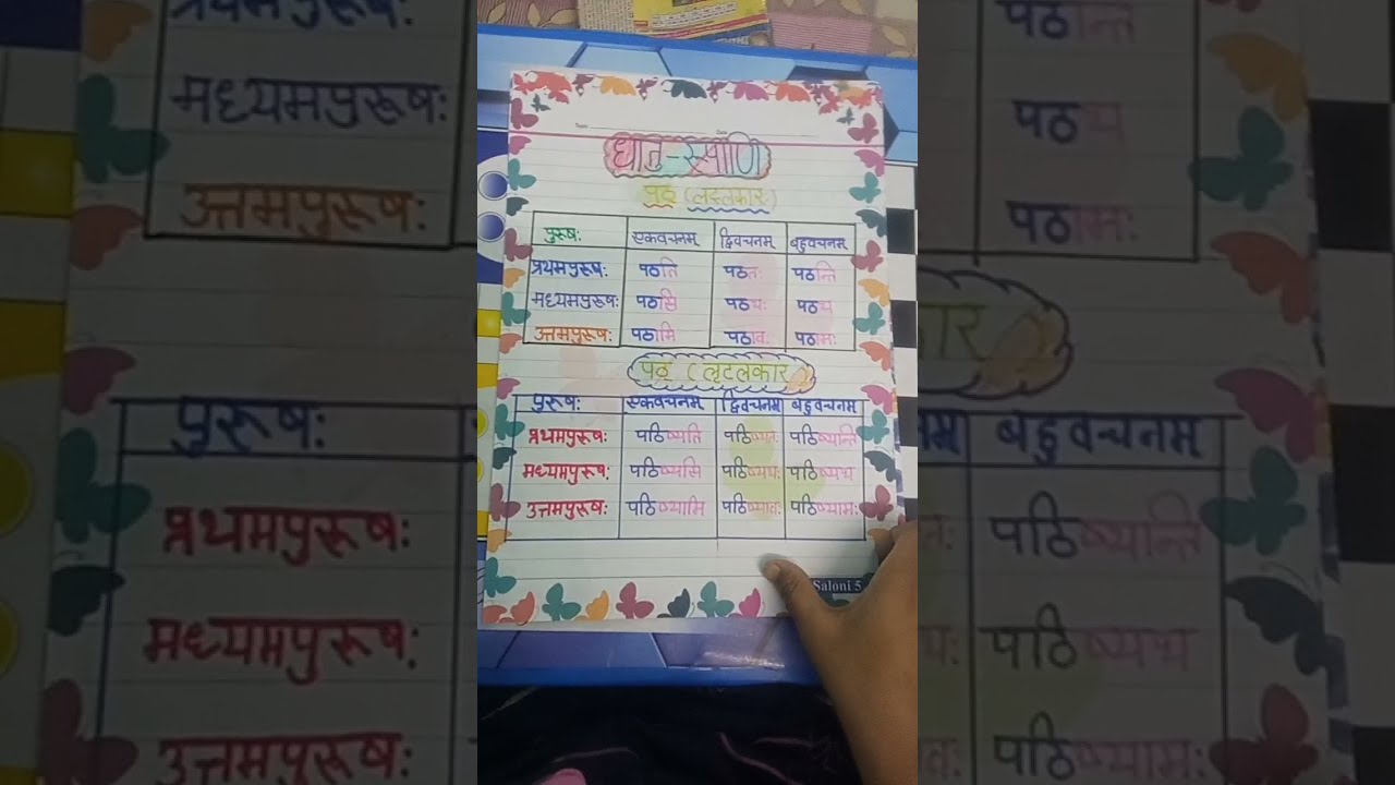 Dhatu Rupani charo path lakar sanskrit for class 6th #short video from ...