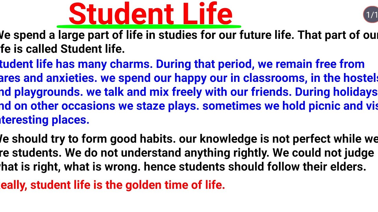 Essay on Student Life. How to write an essay on Student Life. - YouTube
