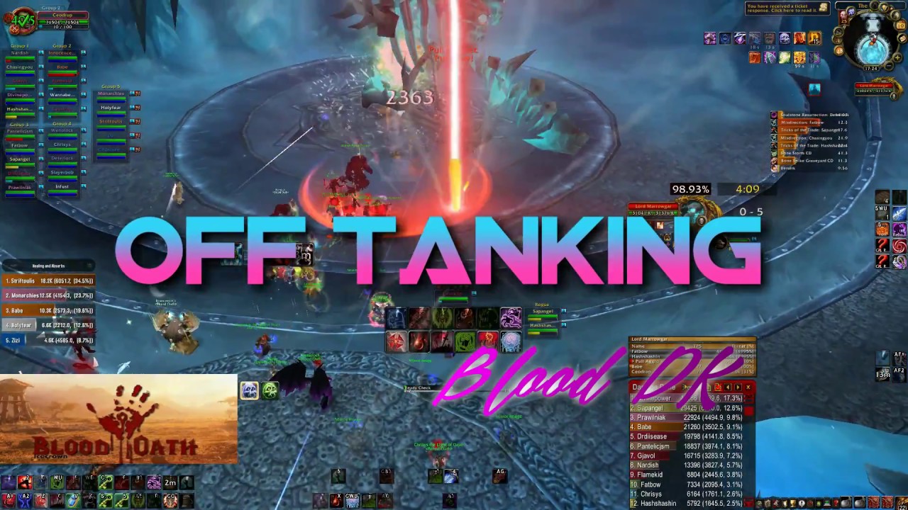 World Of Warcraft | Off Tanking ICC 25 HC Full Run Blood DK - YouTube