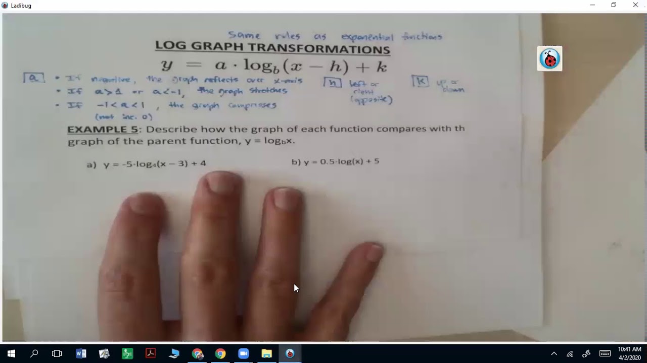 Unit 5 Topic 2 Introduction to Logs Example 5 - YouTube
