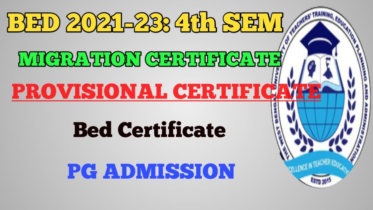 Bed 4th Sem MIGRATION CERTIFICATE / BED 4TH SEM CERTIFICATE - YouTube