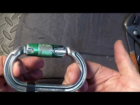 Breaking a dropped carabiner
