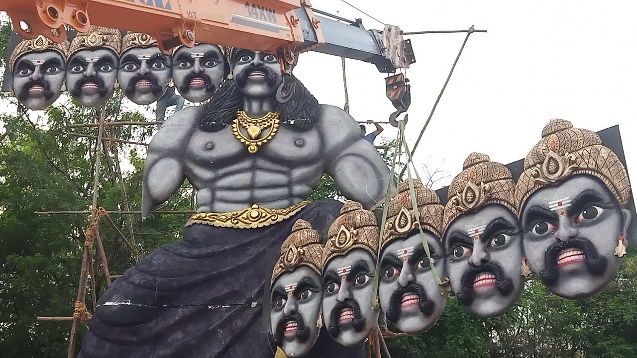 Ravan Making 2021 | 30 feet Ravan Dahan in Uppal Ground 2021 | Biggest ...