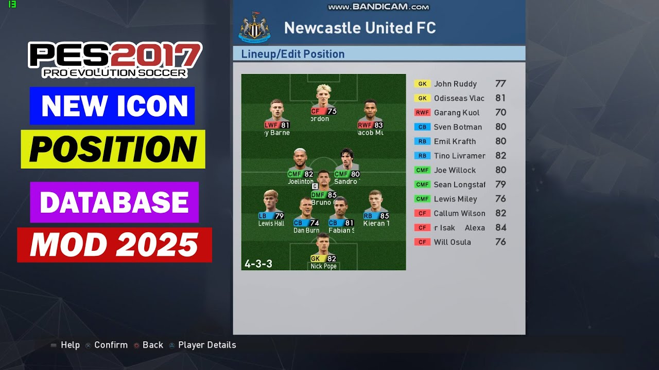 PES 2017 New Icon Position Database Mod 2025 - YouTube