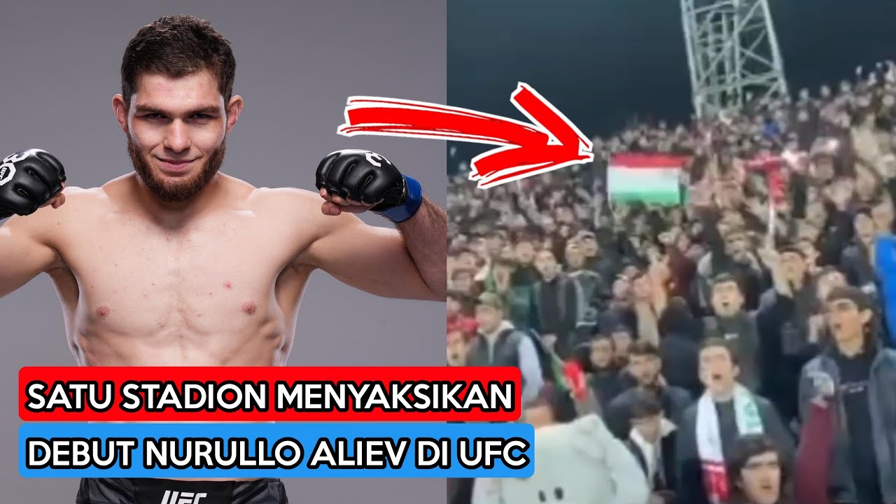 Satu stadion mendukung dan menonton debut Nurullo Aliev di UFC - YouTube