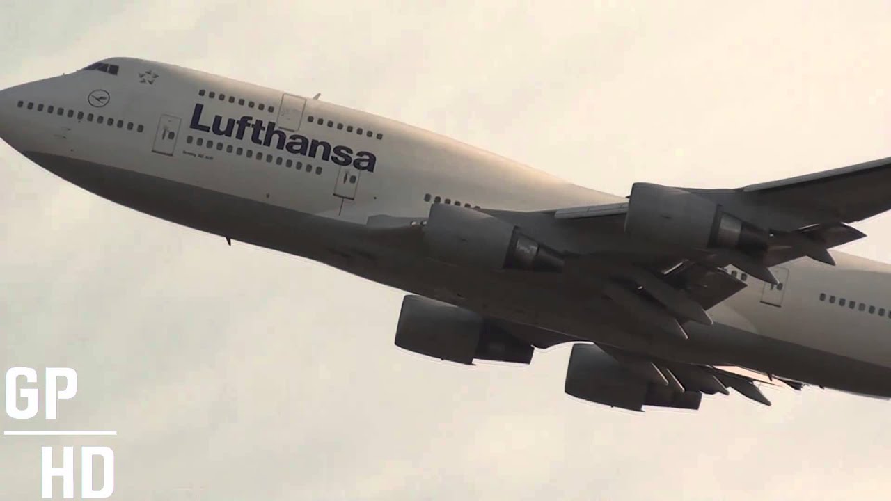 Lufthansa 747 Sunset Takeoff - YouTube