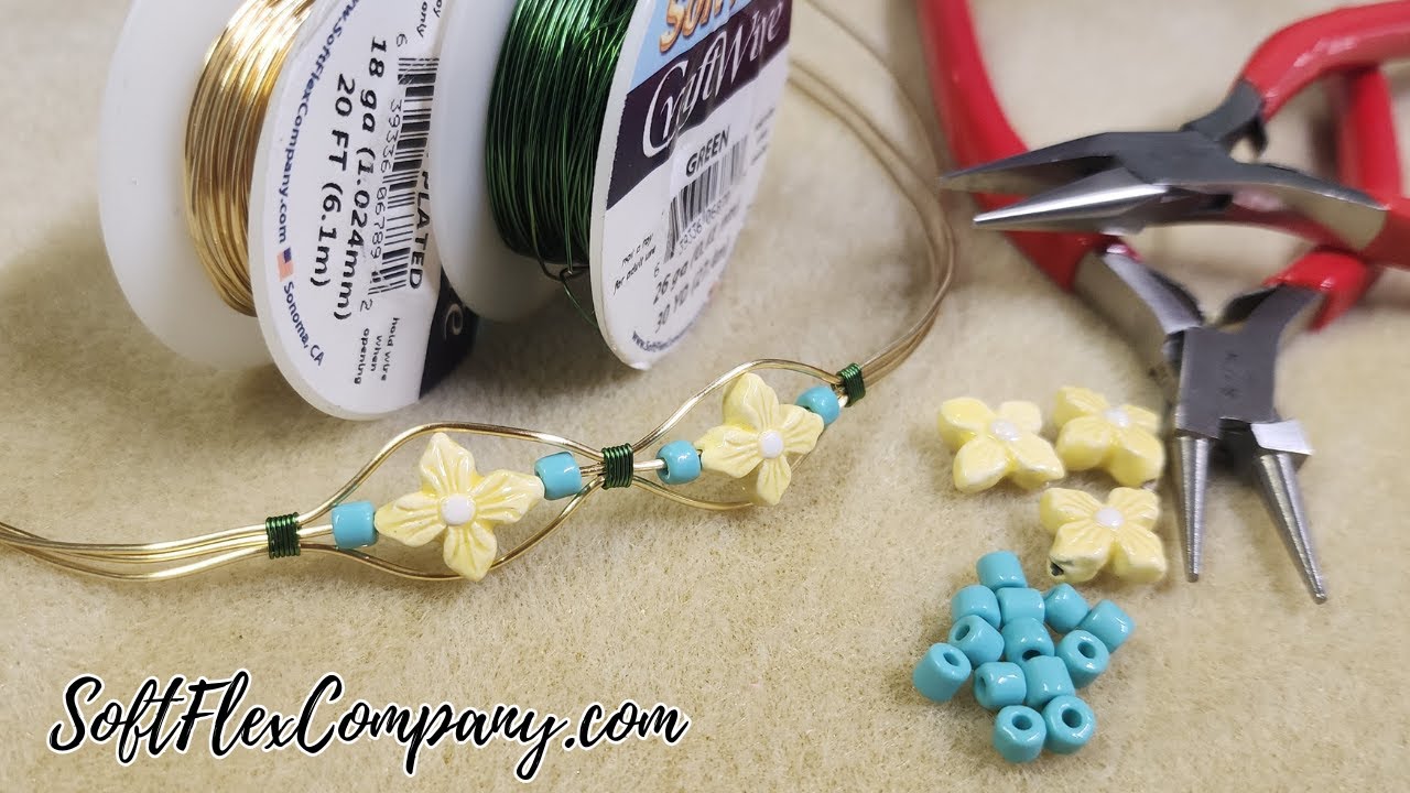 Ceramic Flower Cuff Bracelet DIY with Craft Wire: Spill the Beads with ...