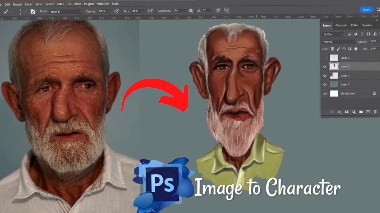 Adobe Photoshop : character art #practicework - YouTube