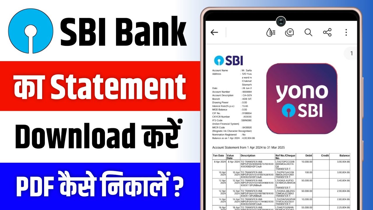 Sbi bank statement kaise nikale | sbi bank statement pdf download | sbi ...