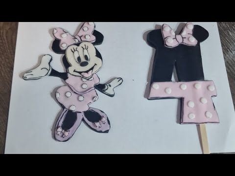 Mickey mouse fondant topper ( 2d topper cake ) - YouTube