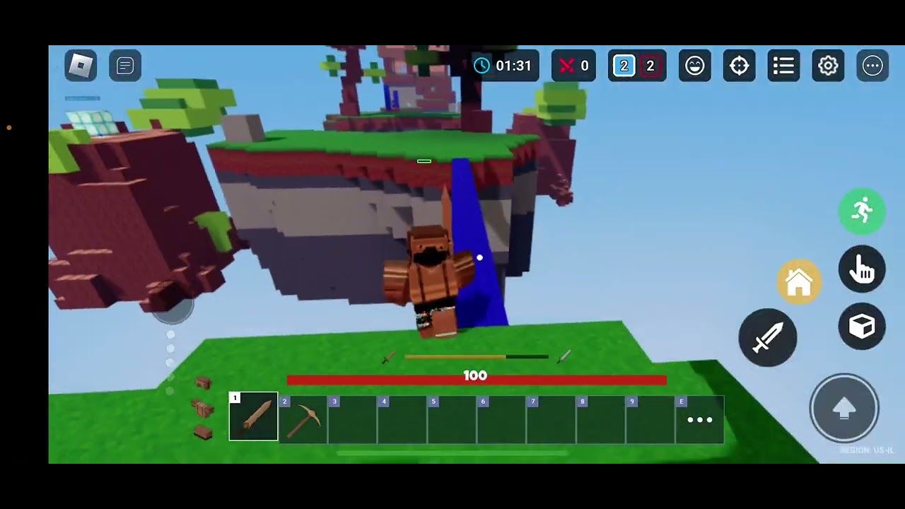 Playing bed wars with my friend - YouTube