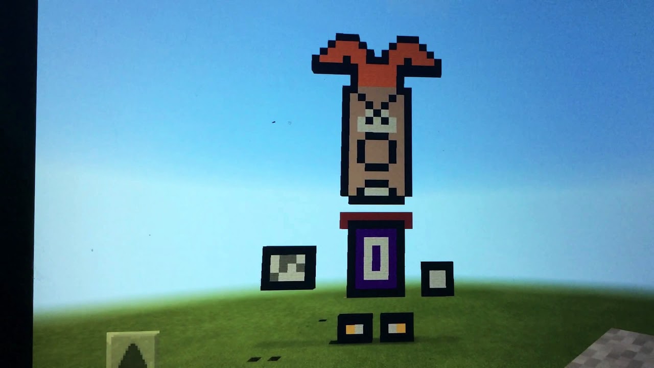 My rayman pixel art in minecraft - YouTube