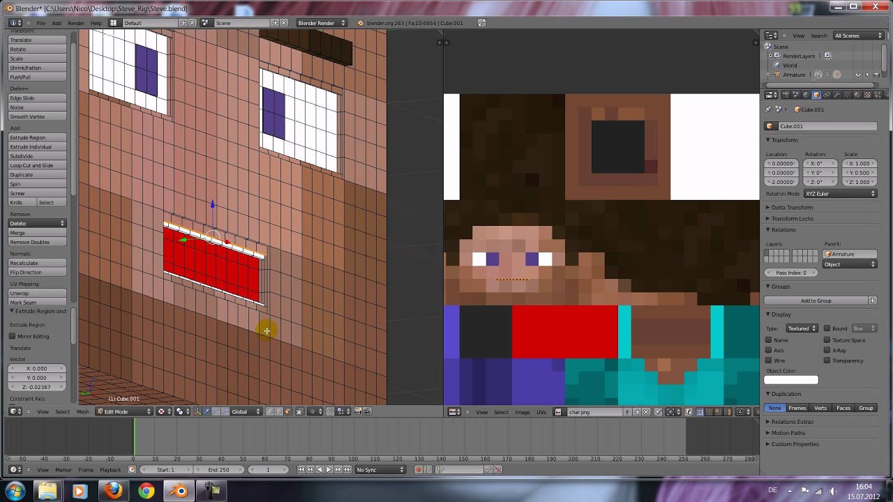 Minecraft Steve Rig mit Blender modellieren inkl. Gesichts animationen ...