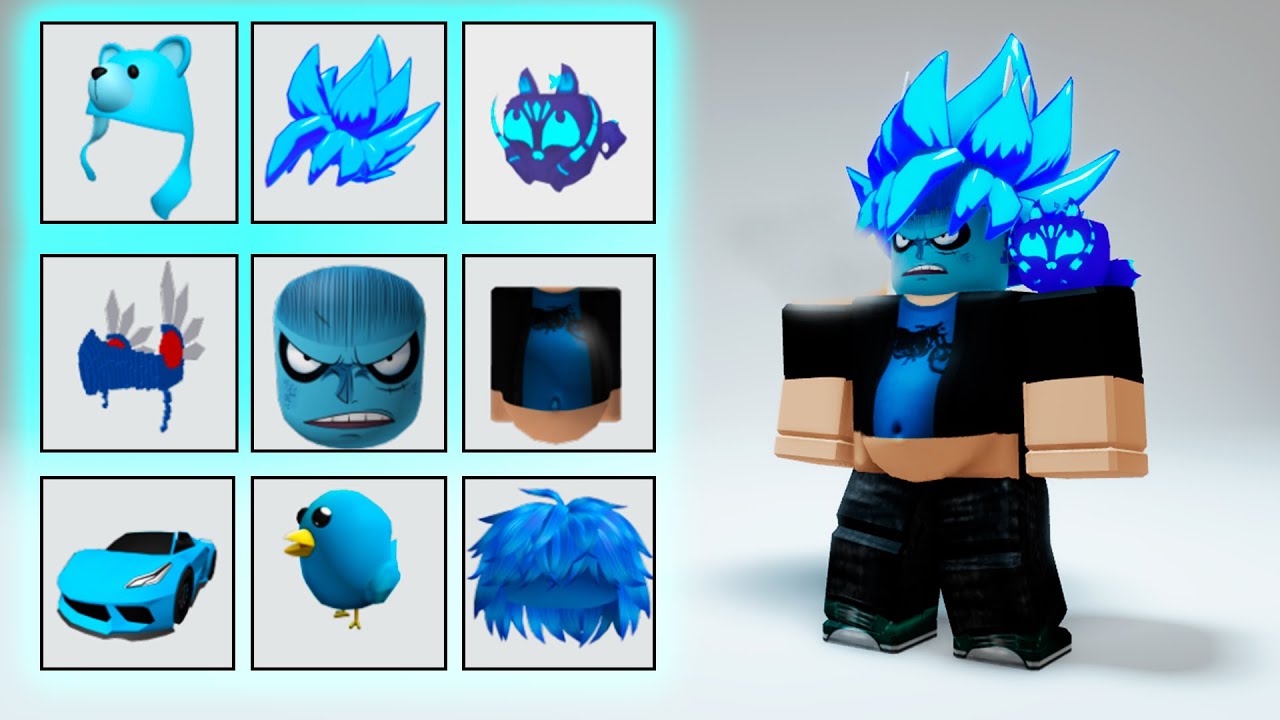 FACIL! COMO PEGAR 15 ITENS GRATIS AZUL NO ROBLOX - YouTube