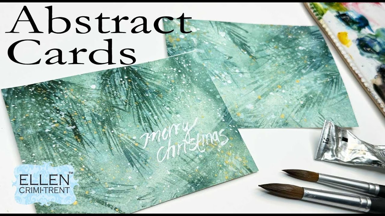 EASY Watercolor Abstract Christmas Cards using rough paper! - YouTube