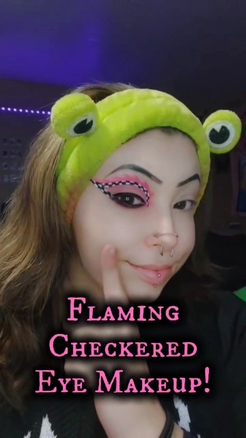 Flaming Checkered Eye Makeup! - YouTube