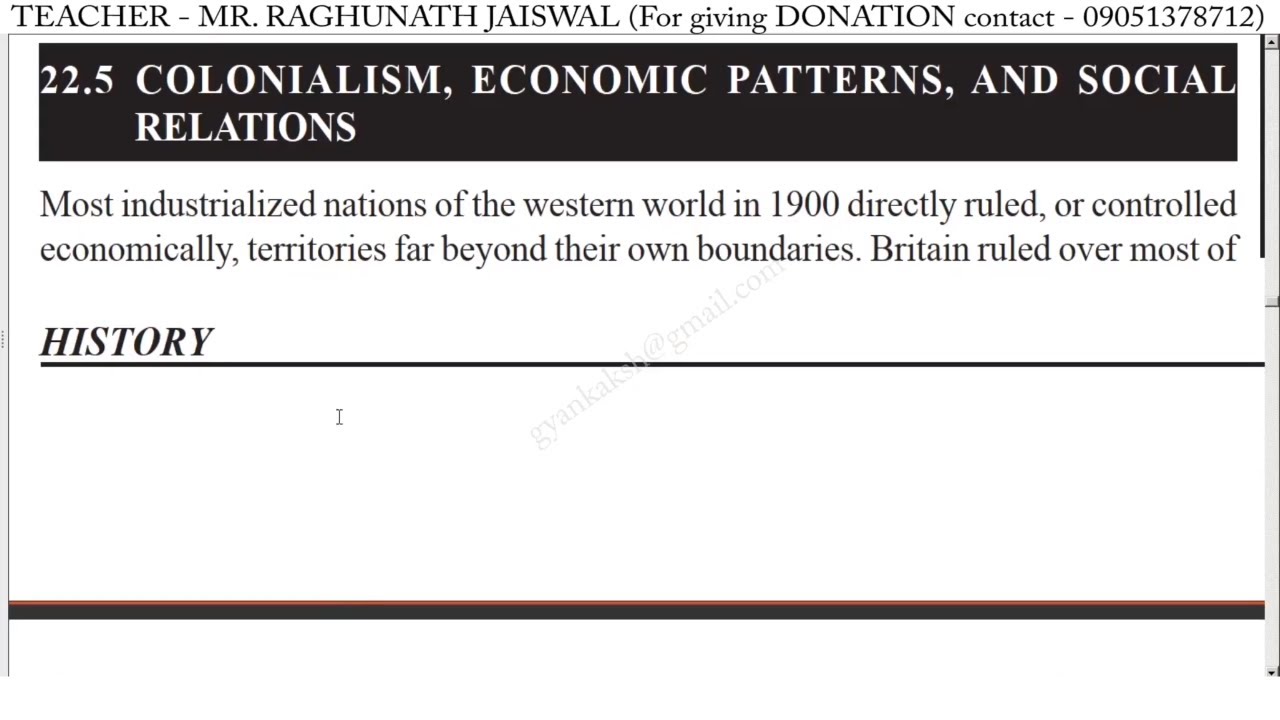 Colonialism Economic Patterns And Social Relations | Indian History ...
