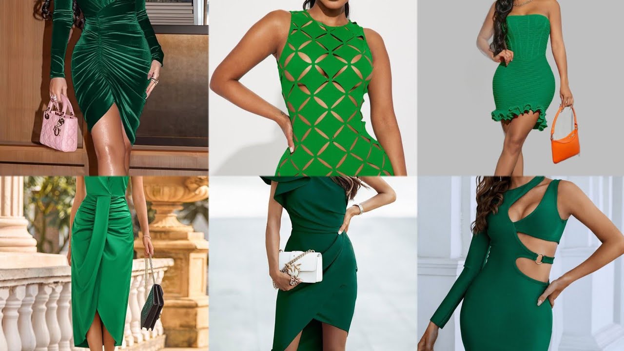 Green 💚 Dress Outfits| Design|Trendy Green Dress Outfits| Tips on How ...