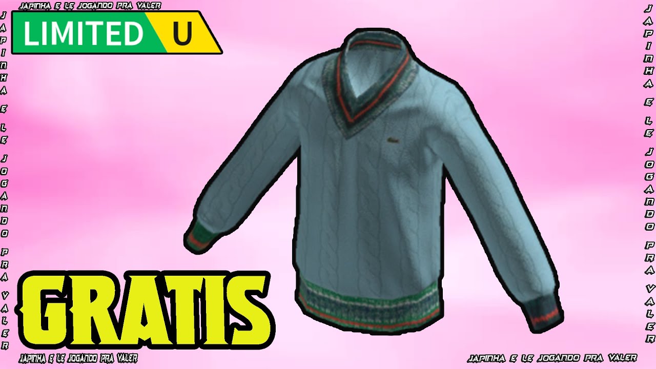 Lacoste - Camisola Azul com Pescoço em V Limited UGC GRÁTIS NO ROBLOX ...