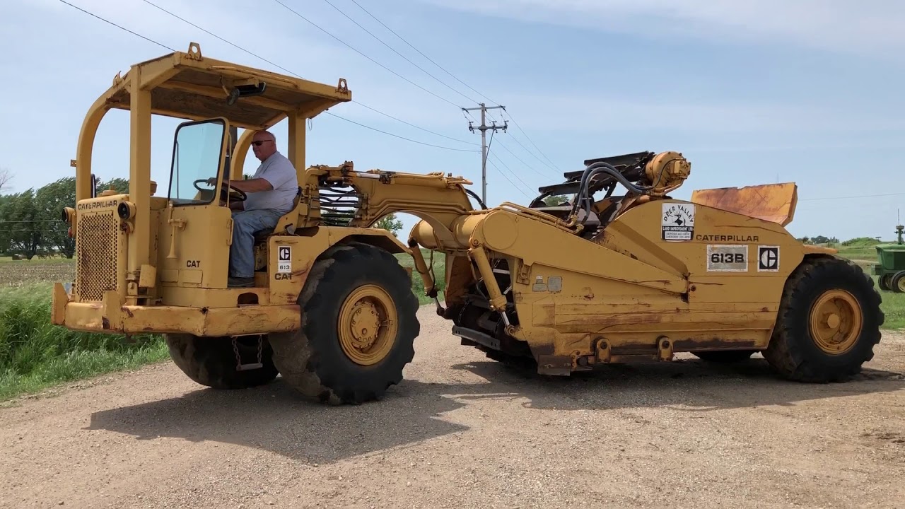 1972 Cat 613B Scraper - YouTube