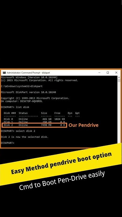 10 easy cmd methods to Boot pendrive - YouTube