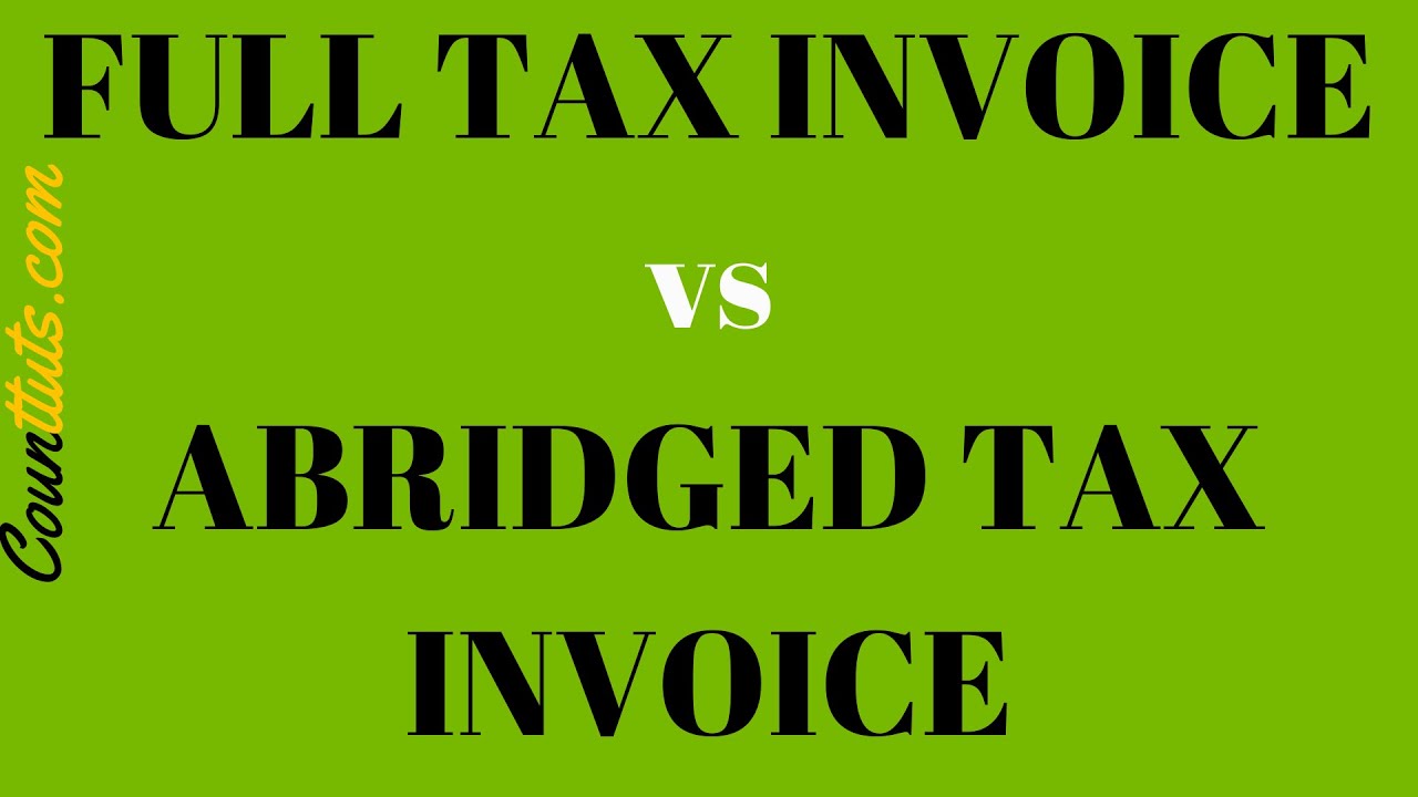 Full Invoice vs Abridged Invoice | SARS - YouTube