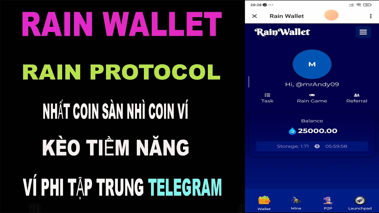 Rain Wallet Dự Án Rain Protocol Ví Phi Tập Trung Telegram Kèo Tiềm Năng - YouTube