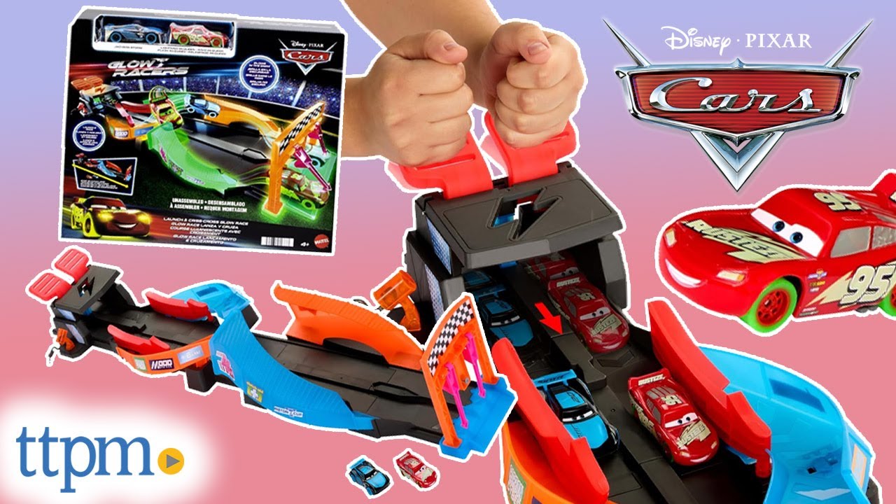 Disney/Pixar Cars Launch & Criss-Cross Glow Race - YouTube