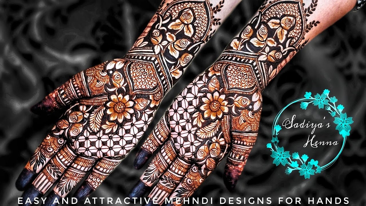 Easy and Attractive semi bridal mehndi design | easy Mehndi Designs for ...