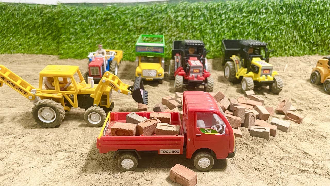 TRAIN JCB TOY CARTOON TOY HELICOPTER KA VIDEO CRANE, JCB, TRACTOR, BUS ...