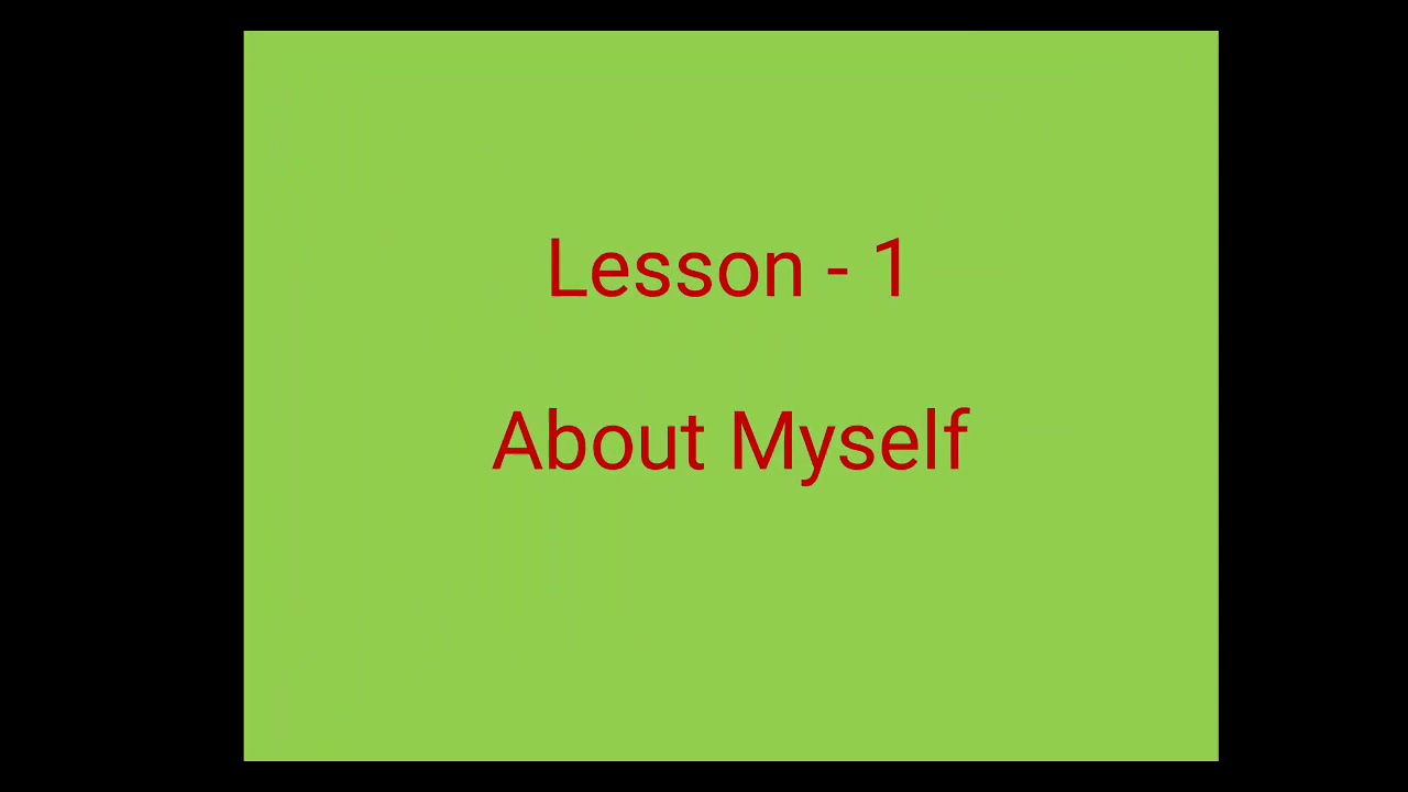 Class-1 (EVS) Chapter- 1 (About myself) - YouTube